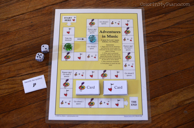 Just Added: Board Game “Adventures in Music” – Color In My Piano