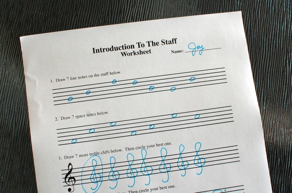 Just Added: Introduction To The Staff Worksheet – Color In My Piano