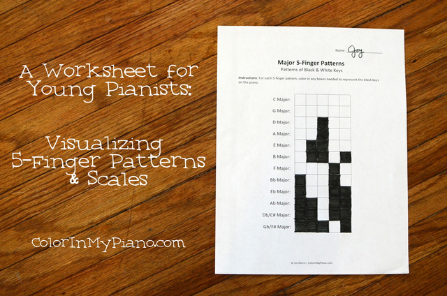 Teaching 5-Finger Patterns (with a Free Worksheet) – Color In My Piano