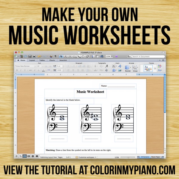 Printables~ – Color In My Piano