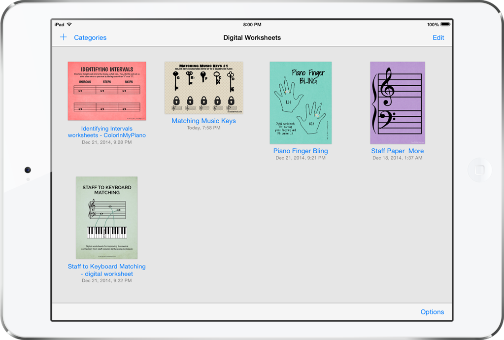 Digital Worksheet: Matching Staff to Keyboard – Color In My Piano