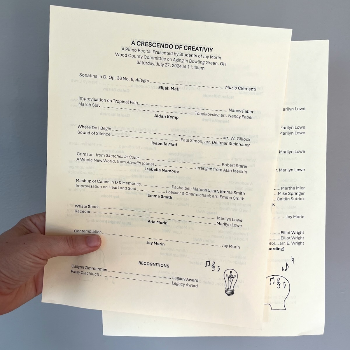 Piano Recital Program Template #7 – Color In My Piano